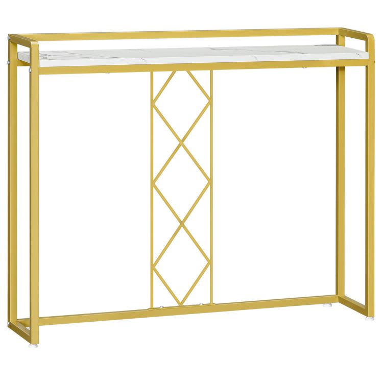 Wholesale Gold Console Table, Slim Hallway Table, 100 cm Modern Marble ...